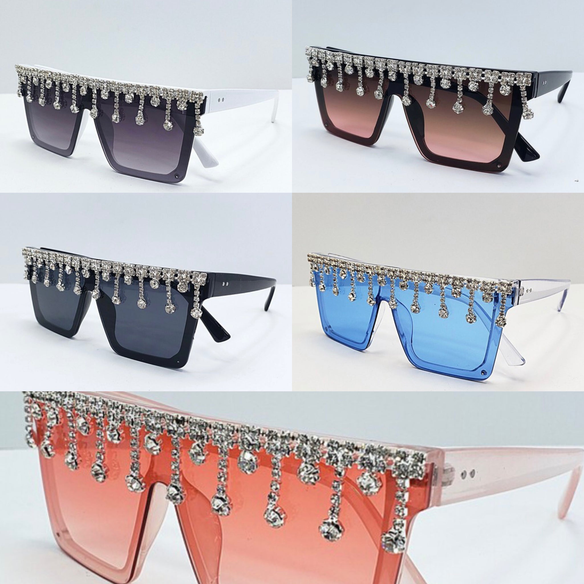 Diamond Drip square sunglasses – Shade Candy
